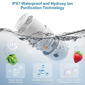 Qnkaa Fruit and Vegetable Washing machine, With OH-ion Purification Technology, Fruit and Vegetable purifier, Fruit Cleaner Device in Water, For Cleaning Fruit, Vegetable, Rice, Tableware, Grain, Meat