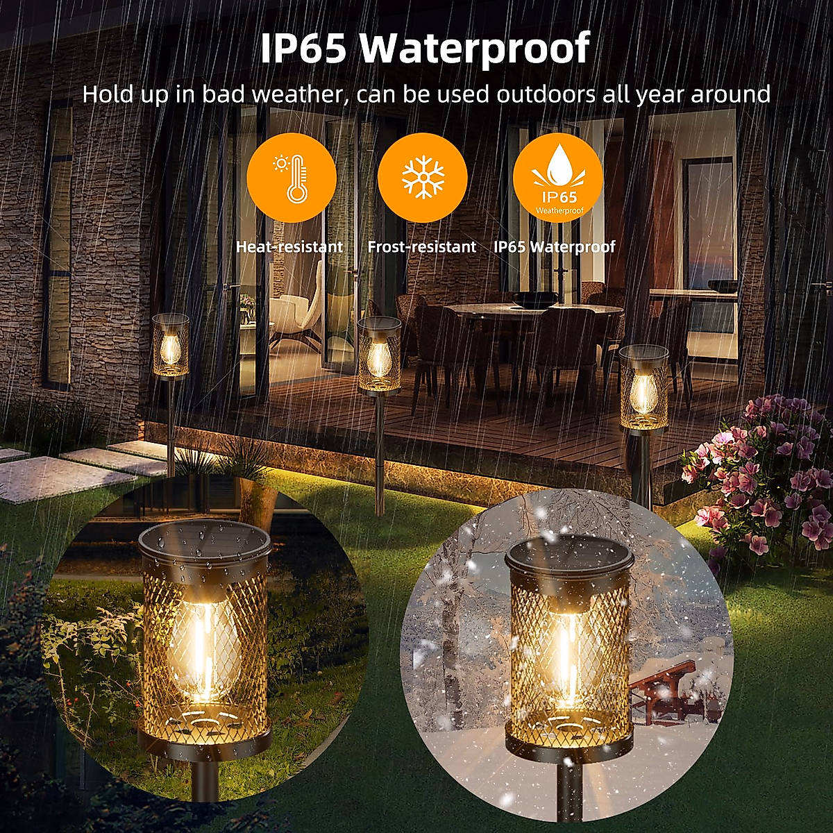Adecorty Solar Pathway Lights Outdoor 4 Pack Solar Lights Outdoor Waterproof Super Bright Filament LED Mesh Metal Outside Path Lawn Patio Walkway Yard Garden Decor, Gifts for Mother's Day