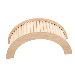 HEALEEP Hamster Toy Bridge Hedgehog Ladder Hamster Chew Toys Guinea Ramp Chinchilla Climbing Ladder Slide for Hamster Bridge Decor Hamster Accessories Wooden Rabbit Arch Bridge