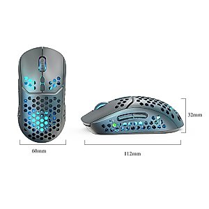 RGB Bluetooth Gaming Mouse Light Weight Silence Wireless Rechargeable Honeycomb Durable Computer Mice Comfortable with Side Button 7 Lights 3 DPI for Laptop Mac Windows Microsoft 2.4G+BT5.0