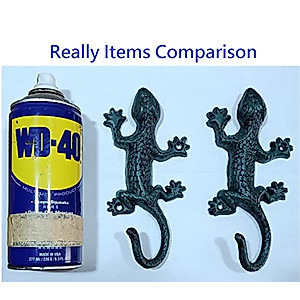 HWHP Zone - Wall Hooks Decorative Cast Iron Animal Gecko Shape Hooks Wall Mounted for Home Office Foyer Hallway Pool Garden Garage Indoor Outdoor Used, Hand Made, Gifts.