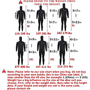 Wetsuits Men's Ultra Stretch 7Mm Neoprene Full Suits Long Sleeve, Winter Warm Front Zip Full Body Diving Suit for Snorkeling Scuba Diving Swimming,XL