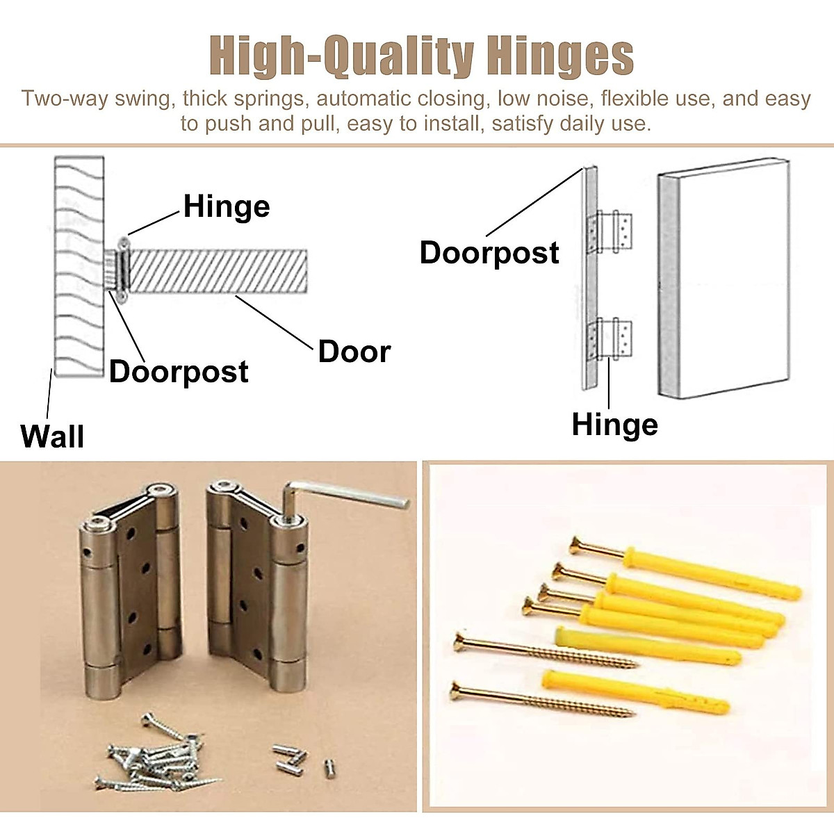 Natural Wood Saloon Swinging Doors,Cafe Saloon Doors Swinging,Auto Close Swinging barn Door Swinging Door,with Satin Chrome Hardware Double Doors,for Kitchen Bathroom Hallway Swinging Doors 11291