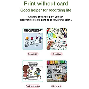 Pocket Printer, Fmystery Gifts for Kids, Portable Printer 2.4-Inch High-Definition Screen, 1200 MAh Battery, Children's Digital Video Camera, Support Photo, Video and Printing (Black)