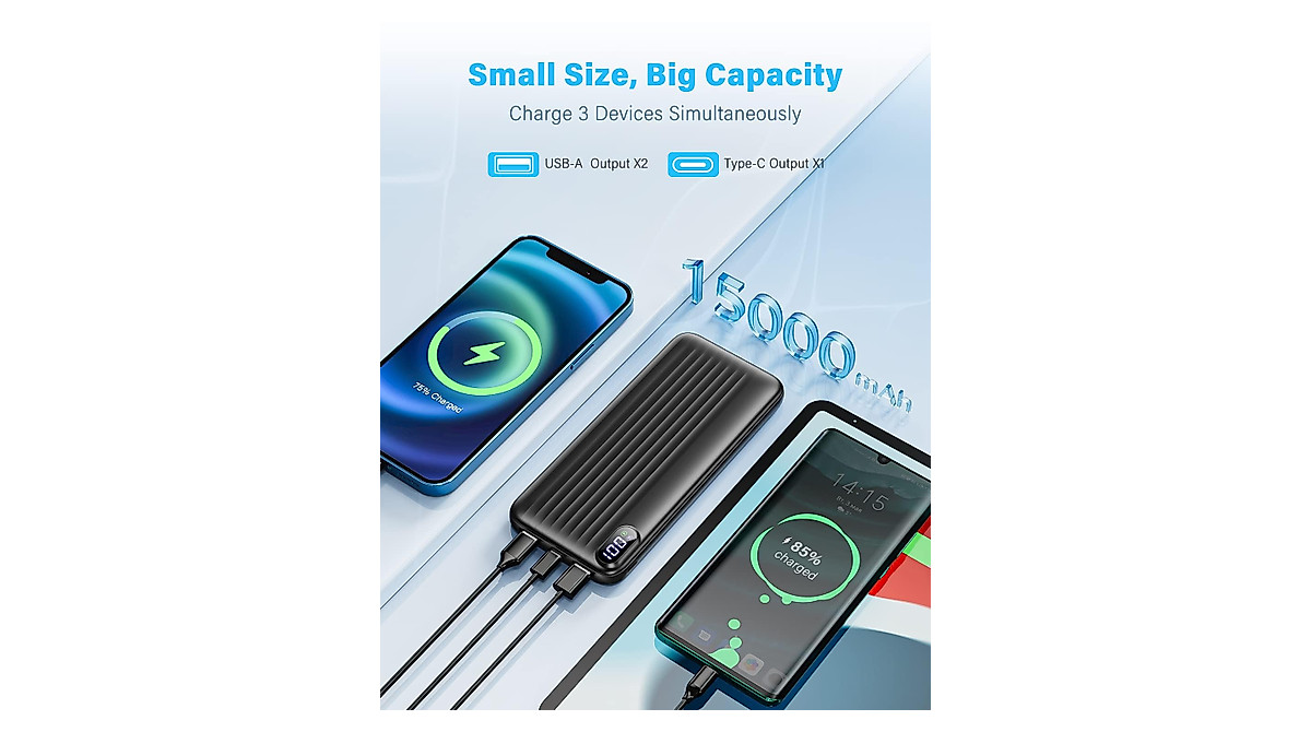 KEOLL Portable Charger 15000mAh - Fast, Reliable, Travel-Friendly