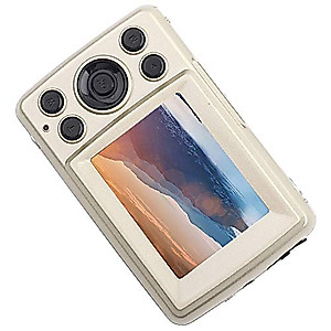 01 Digital Camera Recorder, HD Digital Video Camera with Fill Light 2.4 inch LCD Display for Outdoor for Beginner for Teens Kids(Golden)