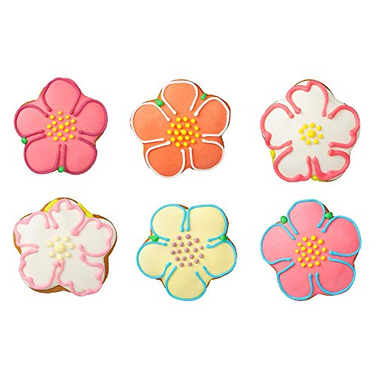 Fox Run Flower Cookie cutters, 6 piece, Metallic,3621