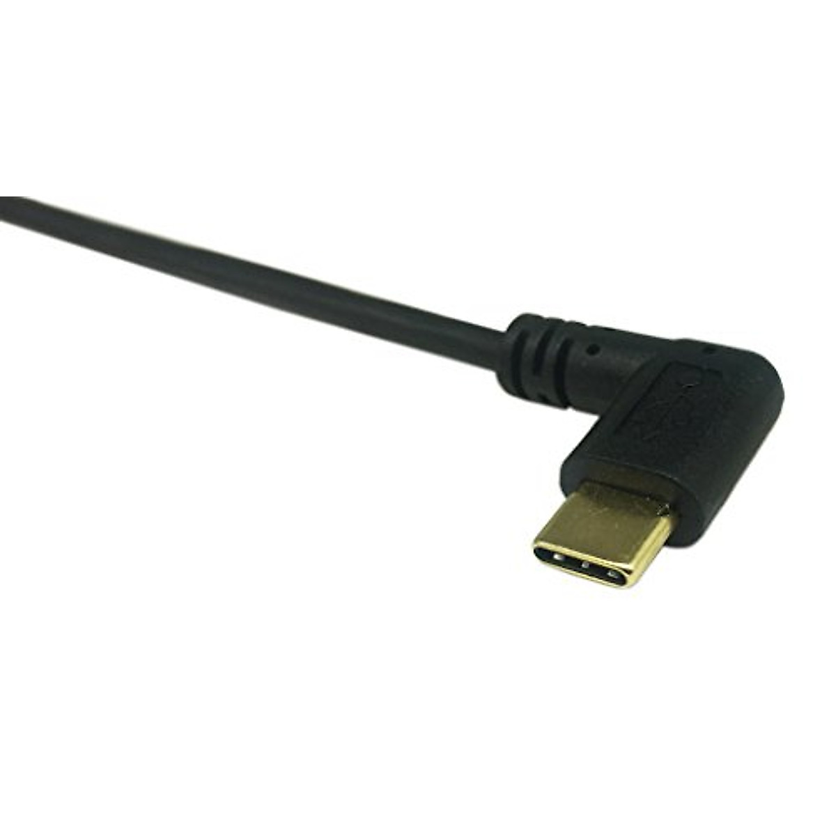 CERRXIAN 9 inch Gold Plated USB Left & Right Angle 3.0 Type C Male to Left Angle USB Type A 2.0 Male Fast Charge and Data Sync Cable L