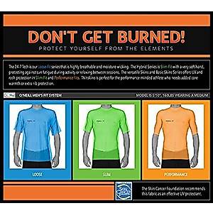 O'Neill Wetsuits Men's Basic Skins UPF 50+ Short Sleeve Rash Guard, White, Large