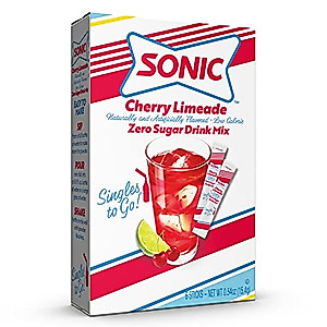 Sonic Singles to Go Powdered Drink Mix, Cherry Limeade, 6 Sticks per Box, 3 Boxes included (18 Sticks Total)