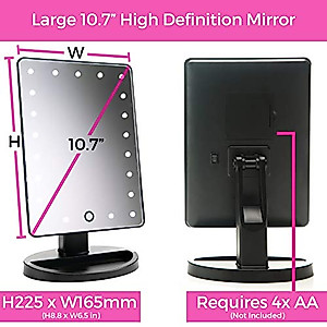 Absolutely Luvly Natural Daylight Lighted Makeup Mirror/Vanity Mirror with Touch Screen Dimming,Detachable 10X Magnification Spot Mirror