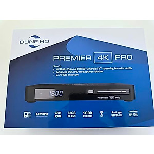 Dune HD Premier 4K Pro Android TV 11 | Media Player | Netflix in 4K D Vision & ATM-os | Mini PC | 4GB/32GB, HDD 2.5 Slot, AV1, Wi-Fi 6, 1Gbit, ISO DV P7 FEL MKV AFR | HDR10+ | DTS | Voice Control