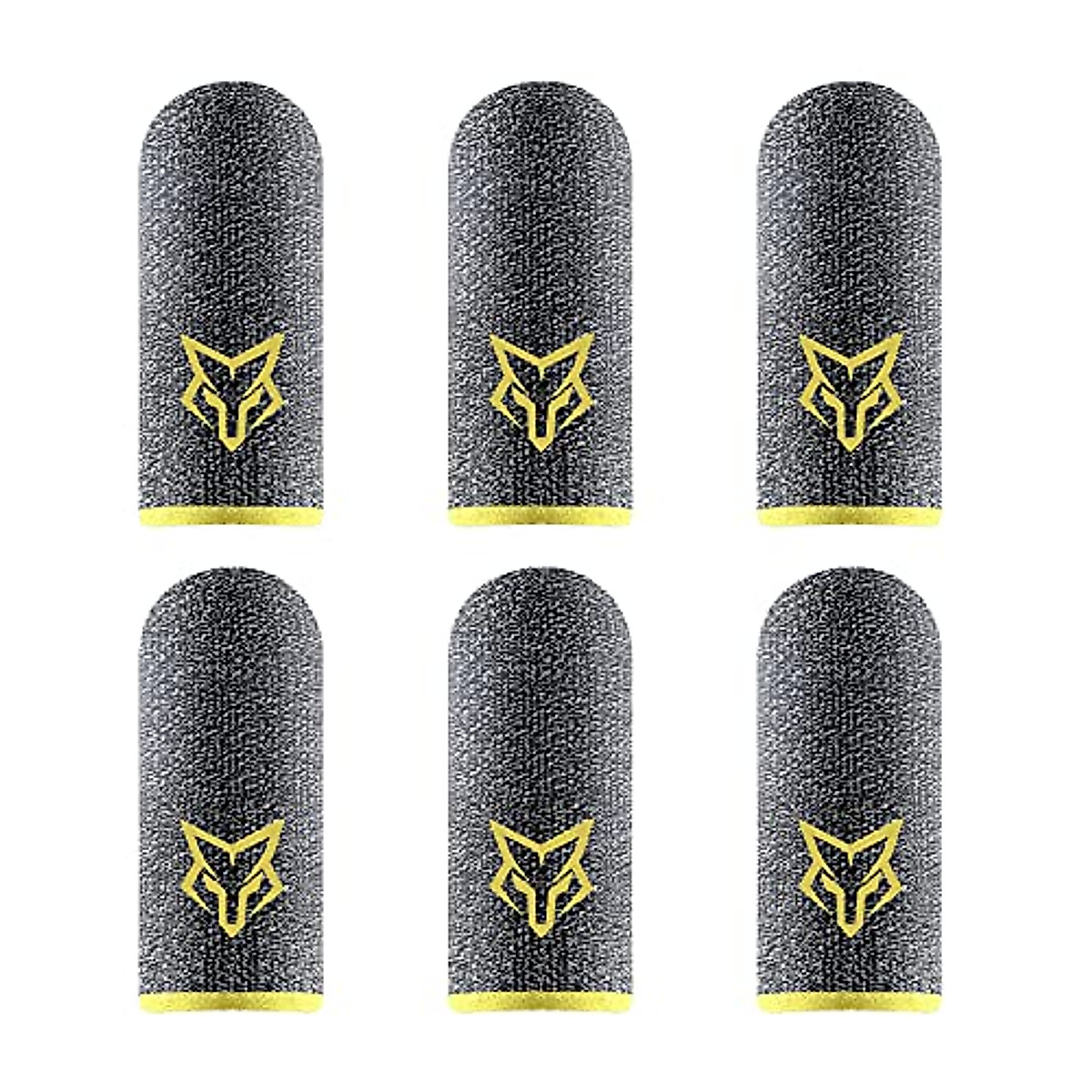 Extended Edition, 6D Gaming Finger Sleeve,Mobile Game Finger Sleeves, Pack of 6, Highly Conductive 100% Silver Thread, Durable 24-Needle Weave (Yellow)