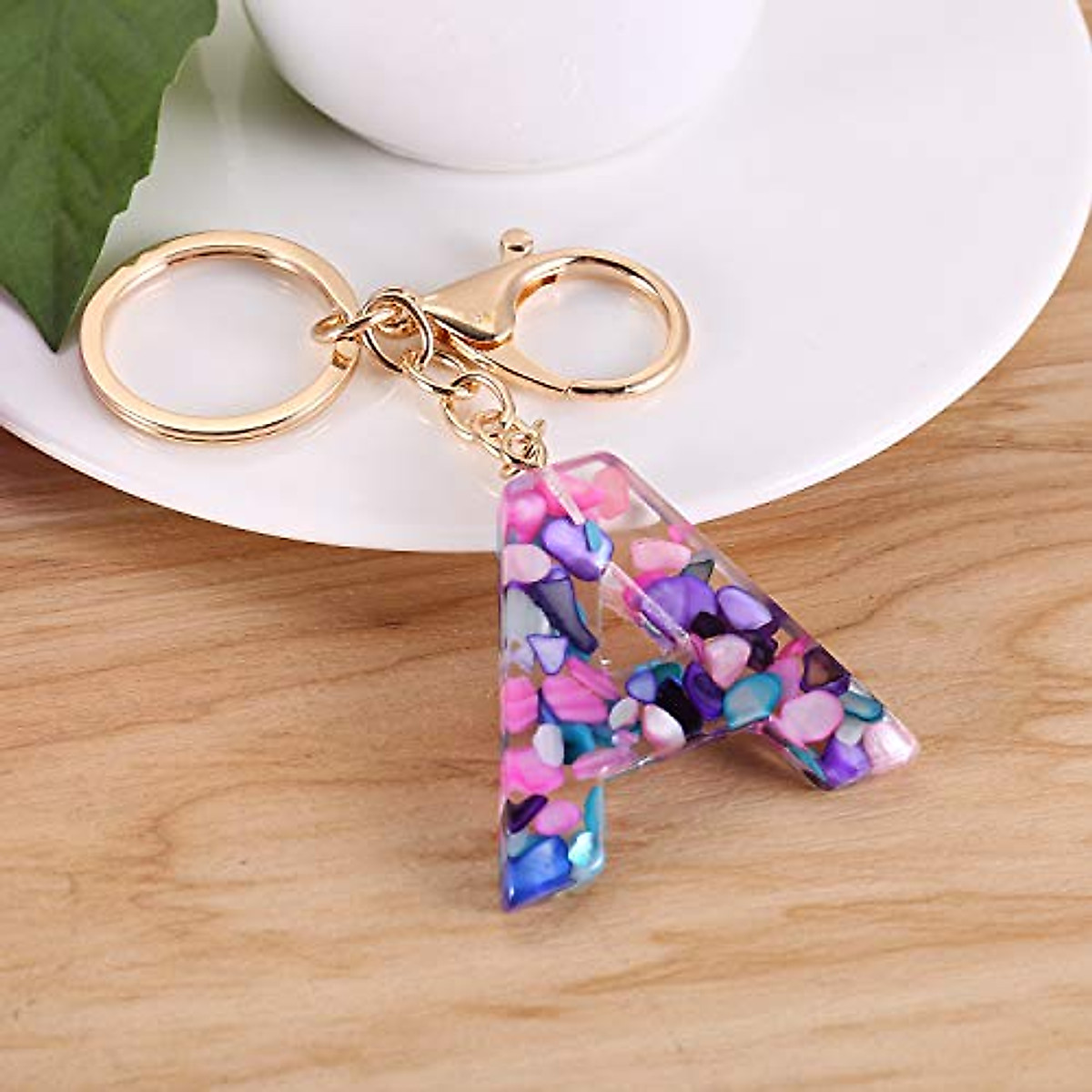 Lenlorry Letter G Keychain Accessories Cute Crystals Keyring Initial Key Ring for Women