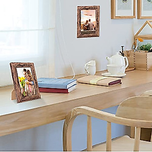 Personalized Wooden Picture Frames 8x10 in - Vertical Dark Wood Vintage Picture Frames - Custom Rustic Wood Photo Frames for Wall & Desktop Display - Customized 8"x10" Picture Frame Gift