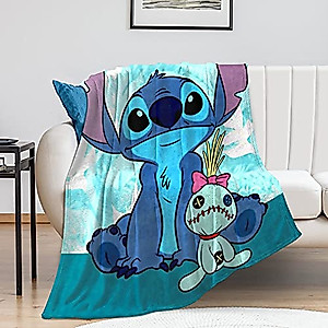 Throw Blanket Ultra-Soft Comfortable Blankets Flannel Fits Couch Sofa Office Suitable for All Season 50"x40"