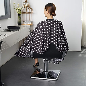 SMARTHAIR Professional Salon Cape Polyester Barber Cape Hair Cutting Cape,54"x62",Black and White Dots,C375001C