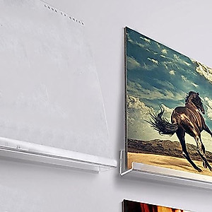 UEMIS Clear Floating Shelf Rack, 6 Pcs Record Wall Mount, Acrylic Wall Ledge Shelves with Screws and Tape,Floating Acrylic Bathroom Shelves, Acrylic Wall Mount Shelf for Store Home Office Apartment.