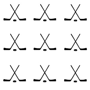 36pcs/Set Hockey Cross Sticks Pattern Vinyl Wall Decal for Kids Room boy Bedroom Sticker Baby Nursery Wall Art Mural YA198 (Black)