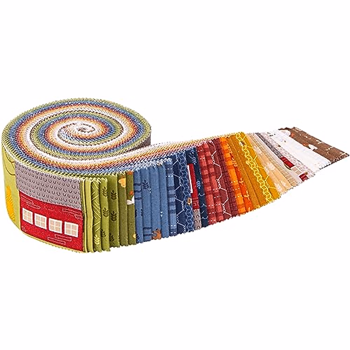 Jennifer Long Country Life Rolie Polie 40 2.5-inch Strips Jelly Roll Riley Blake Designs RP-13790-40