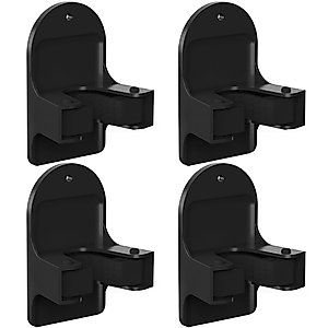MCOMCE Broom Holder Wall Mount (Black 4 Count), Broom Holder, Broom and Mop Organizer Wall Hanging, Mop and Broom Holder Wall Mount, Broom Organizer Wall Mount for Home, Kitchen, Garage Storage