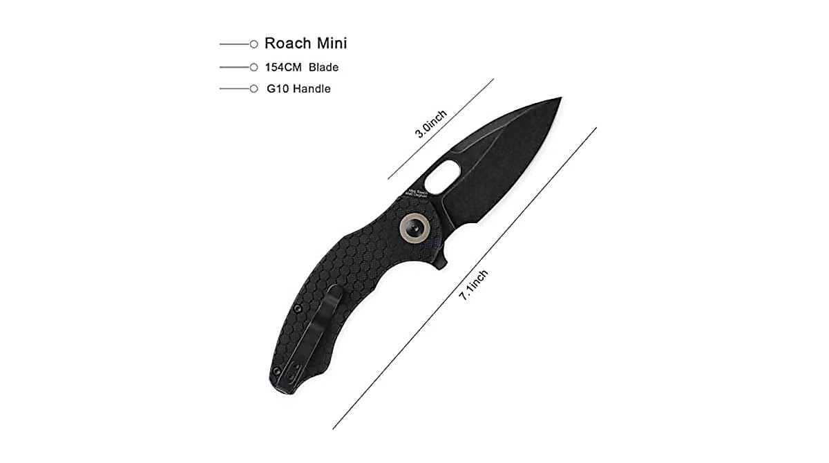 Kizer Roach Mini Black Pocket Knife - Compact & Durable EDC