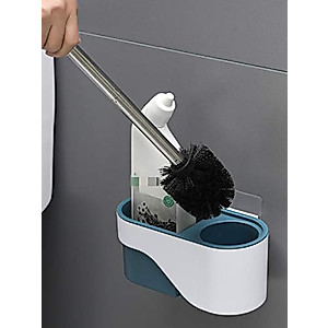 Mounted Wall Hygienic Toilet Bowl Brushes,Toilet Cleaner Brush Kit,with Quick Drying Holder Set for Bathroom,Easy to Clean-C