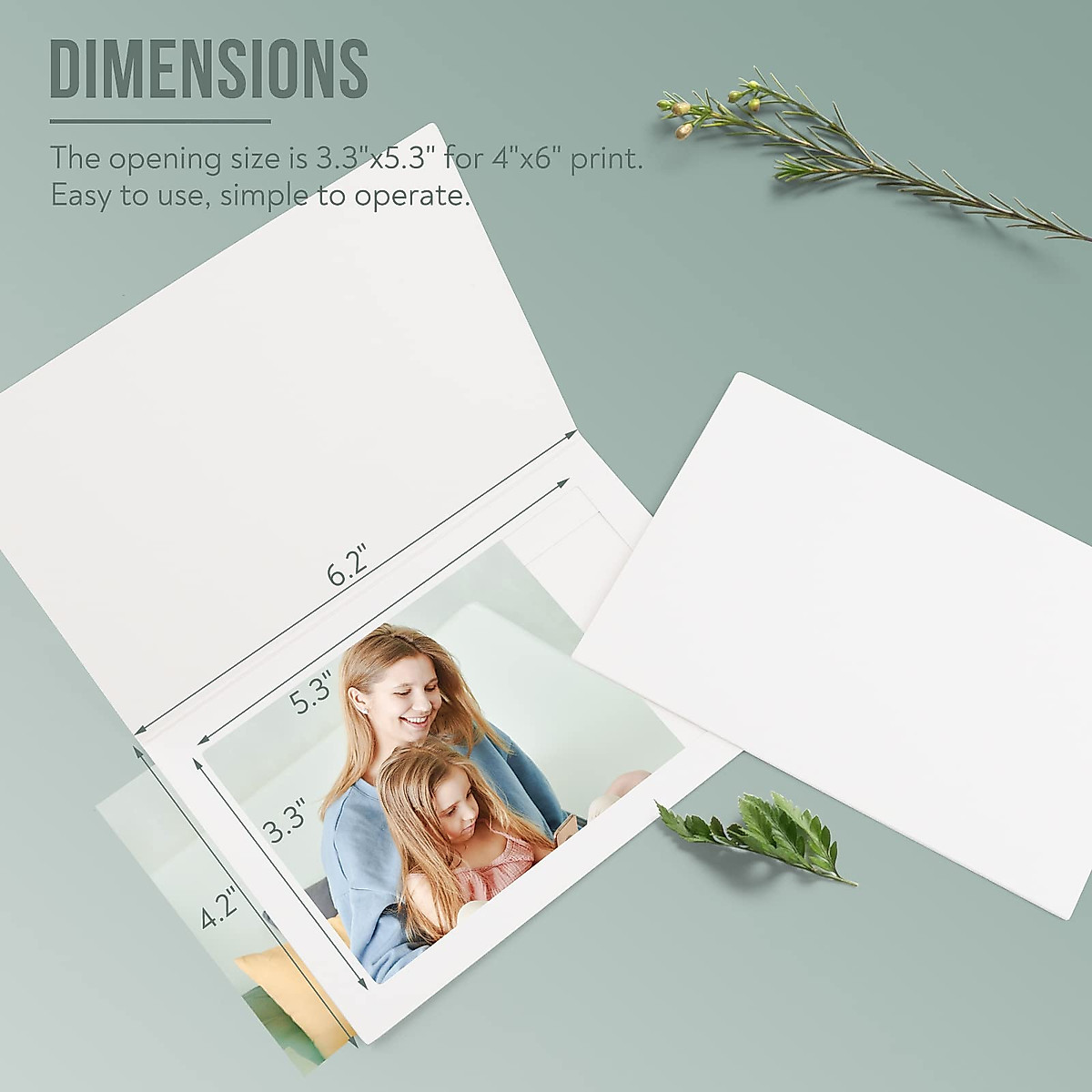 Golden State Art, Pack of 200, 4x6 Photo Folders, Cardboard Picture Frame, Paper Photo Frame Cards, Greetings/Invitation Cards, Special Events: Graduation, Christmas, Wedding (White)