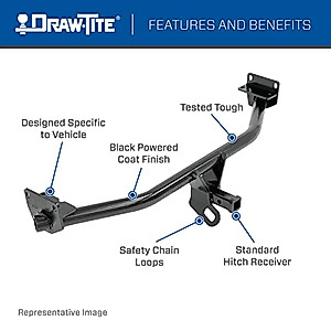 Draw-Tite 36542 Class II Frame Hitch with 1-1/4" Square Receiver Tube Opening , Black