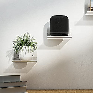 Weronique 2-Pack Wall Shelves Small Adhesive Floating Shelves Acrylic Hanging Shelves Display Ledges with 2 Types of Installation, Clear