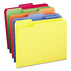 Smead Colored File Folder, 1/3-Cut Tab, Letter Size, Assorted Primary Colors, 100 per Box (11943)