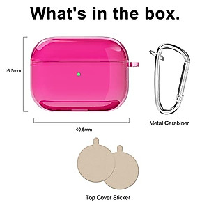 Svanove for Airpods Pro 2nd Generation Case Clear, Neon Transparent Airpods Pro 2 Case Silicone Accessories, Soft Rubber Gel Airpods Case for Women Girl Cute, Protective Cover with Lock, Hot Pink