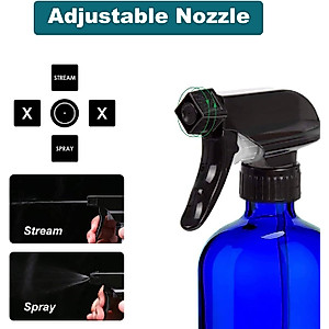 YUNFOOK 3Pcs Trigger Sprayers Replacement Spray Nozzles, Spray Bottle Nozzle with Mist Stream Sprayer for 8oz/16oz Glass Spray Bottles