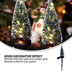 balacoo 2pcs Solar Christmas Tree Lamp Christmas Tree Garden Stake Christmas Solar Lights Outdoor Stakes Lights Landscape Pine Trees Lighting for Home Lawn Yard Patio Pathway Green