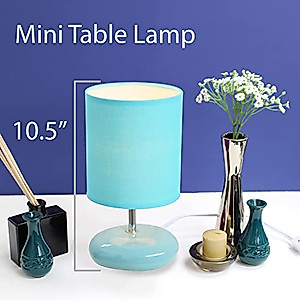 Simple Designs LT2005-BLU Stonies Small Stone Look Table Lamp, Blue