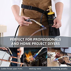 TAUSOM Propane Torch, Mapp Gas Torch with Included Holster, Trigger Start Hose Torch, Map Gas Torch Kit Adjustment Knob, Brazing Torch Kit, Soldering Welding Torch