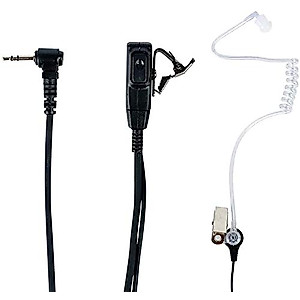 Caroo Walkie Talkie 2.5mm Earpiece,2 Pack 1 Pin Covert Acoustic Tube Earpieces Headset with PTT Mic for Motorola Talkabout MH230R MR350R T200 T200TP T260 T260TP T600 MT350R Two Way Radio