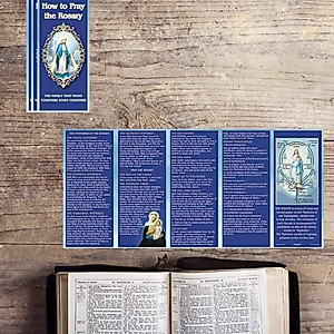 How to Pray The Rosary Pamphlet, Paper Booklet for Beginners, Sunday School Learning, Pack of 10 (13 Inch (W) and 6 Inch (H))