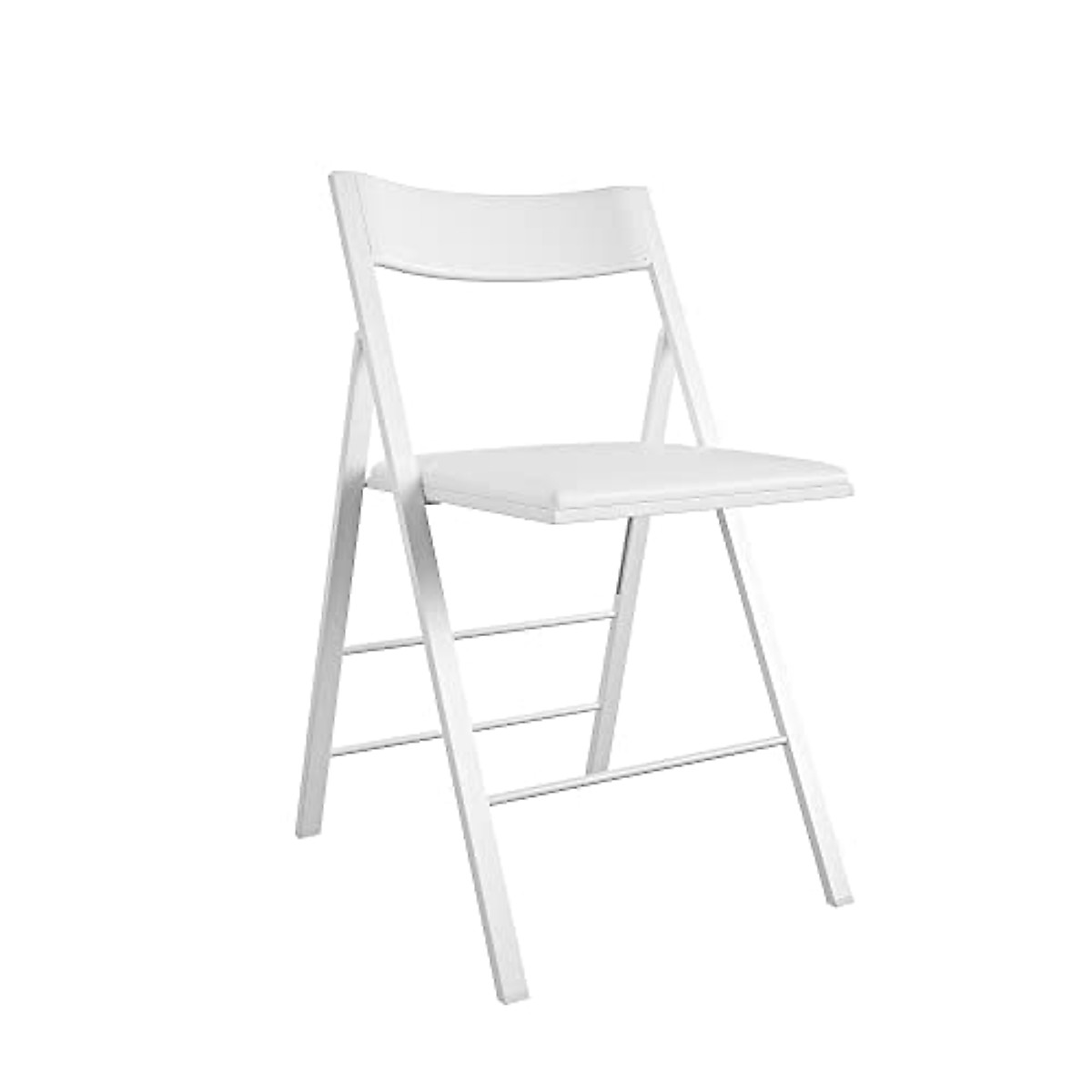 CoscoProducts COSCO Modern Slim Line Vinyl Padded Folding Chair, White