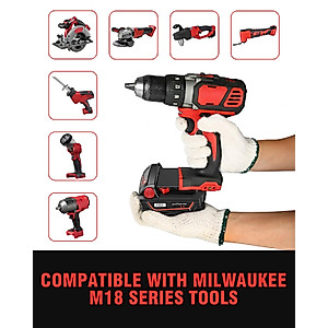 Bslite 4Packs Replacement for Milwaukee M18 Battery 6.0Ah 48-11-1862 Compaitble with Milwaukee 18V Battery Tools and Charger（Black）