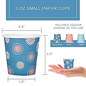 SIUQ [600 Pack 3 oz Paper Cups,Disposable Bathroom Cups,Mini Mouthwash Cups,Small Cups for Holiday Christmas Party,Hot/Cold Beverage Drinking Cup for Gargle Espresso Juice Medicine (Daisy)