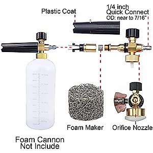 M MINGLE Foam Cannon Orifice Nozzle Tips and Foam Maker, Universal 1.1 mm Thread Nozzle and Mesh Filter for Snow Foam Lance, 3000 PSI