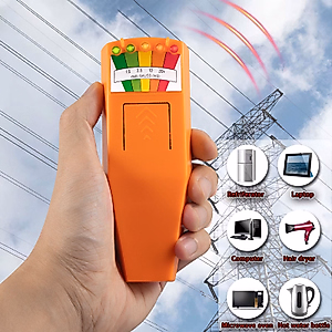 5 LED EMF Meter Magnetic Field Detector Ghost Hunting Paranormal Equipment Tester Portable Counter Orange