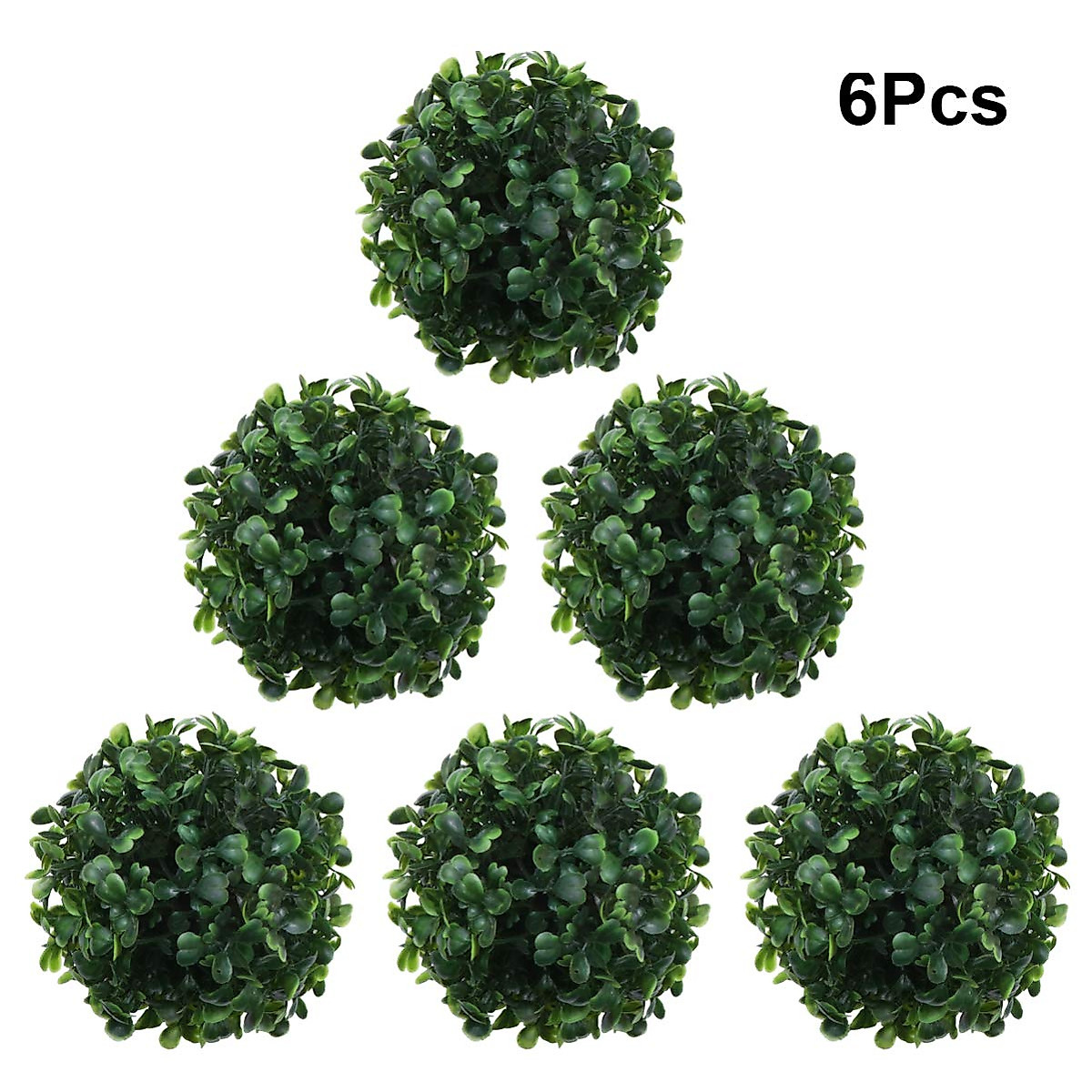 ARTIBETTER 6pcs 10cm Artificial Boxwood Ball Topiary Plants Round for Home Wedding Party Decor Garden Front Patio Planter Deck Backyard Indoor Outdoor Decor Green