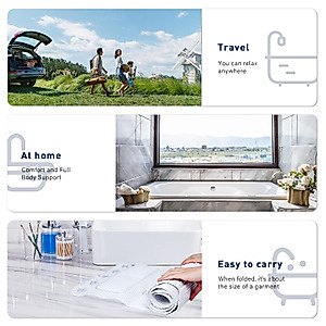 Bath Pillow Full Body, SurSoul Quick-Drying Spa Pillow for Tub, Bathtub Pillow with Soft PVC, Bath Bed with Suction Cups