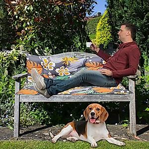 Porch Swing Cushions Outdoor 60 inch Swing Cushion Replacement Outdoor Waterproof Thicken 4" Patio Swing Cushion with Ties for Garden Patio Porch Furniture Swing Outdoor Bench Cushions, 60x 40 inch