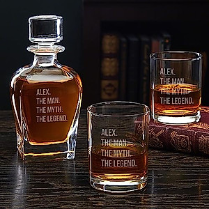 The Man The Myth The Legend Custom Rocks Glass (Customized Product)