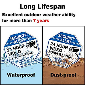 2-Pack Video Surveillance Signs, 10 x 10 Rust Free .040 Aluminum Security Warning Reflective Metal Signs, Indoor or Outdoor Use for Home Business CCTV Security Camera, UV Protected & Waterproof