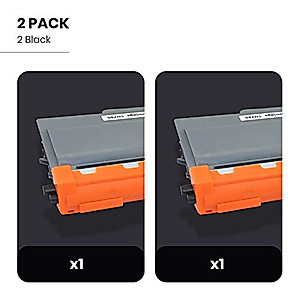 YoYoInk Compatible Printer Toner Cartridge Replacement for Brother TN750 2 Pack (2 Black)