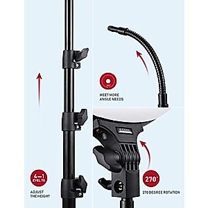 18" LED Ring Light with 72" Adjustable Stand, 4800LM 3000K-6500K 432pcs SMD LED CRI 90+ Dimmable Ring Light Kit for Camera, YouTube, Makeup, Portrait Shooting